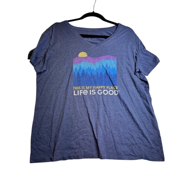 Life Is Good | Tops | Life Is Good Graphic Tee Happy Place Crusher ...